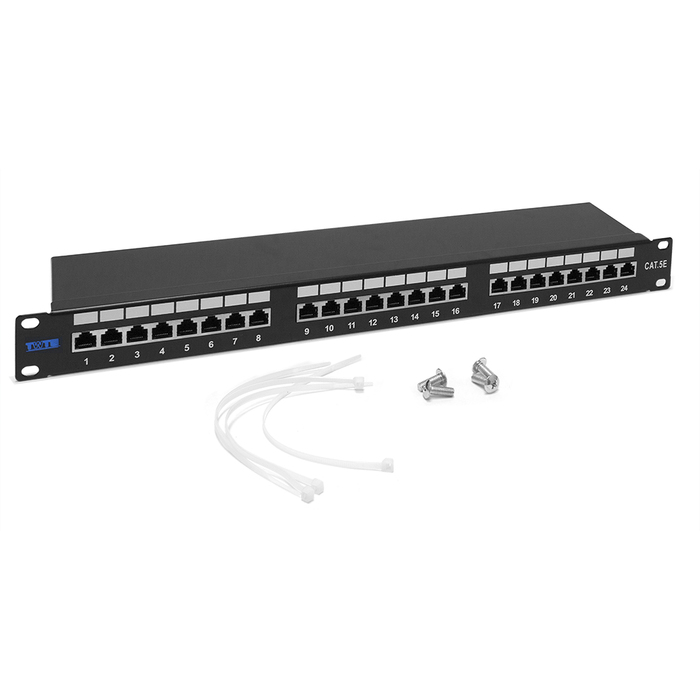 Патч-панель UTP 19" 1U 24 порта RJ-45 Cat.5e 110 тип TWIST — каталог ЛанАрт